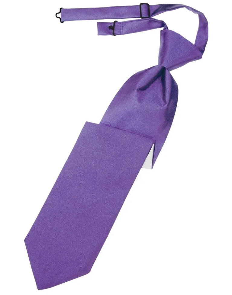 Solid Satin Long Tie in Freesia
