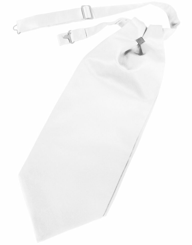 Solid Satin Cravat in White