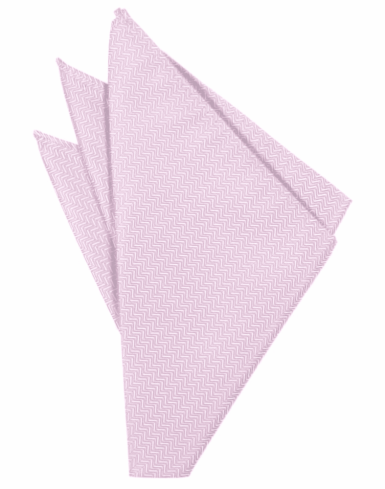 Light Pink 'Herringbone' Rental Pocket Square