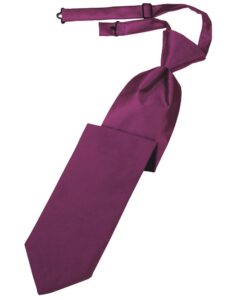 Solid Satin Long Tie in Sangria