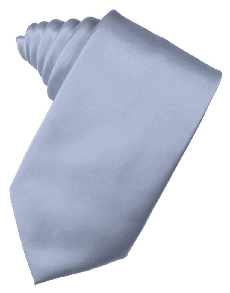 Solid Satin Suit Tie in Periwinkle