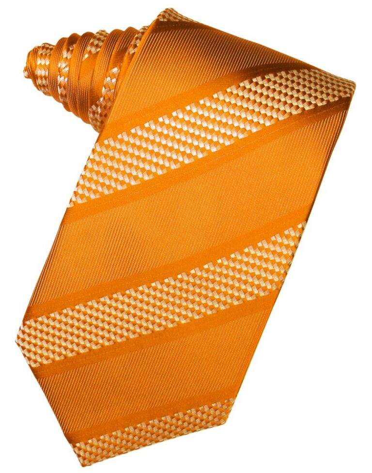 Venetian Stripe Suit Tie in Mandarin