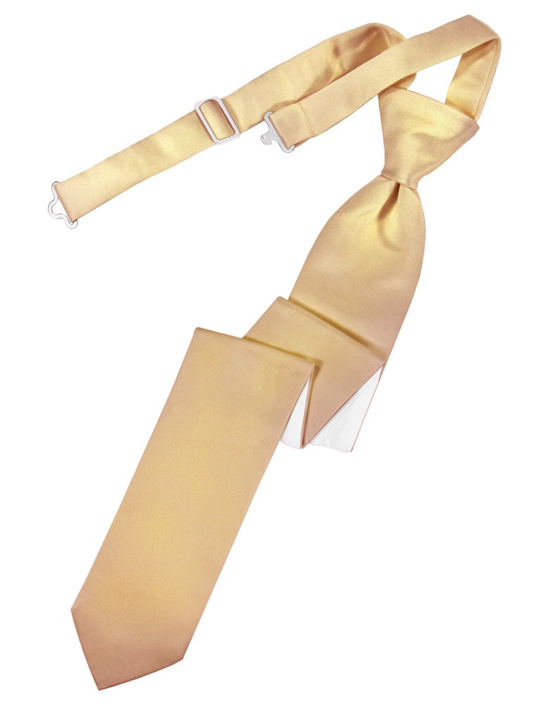 Solid Satin Skinny Tie in Peach