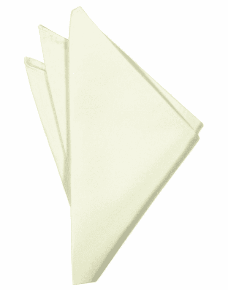 Ivory Solid Satin Pocket Square | Rent or Buy