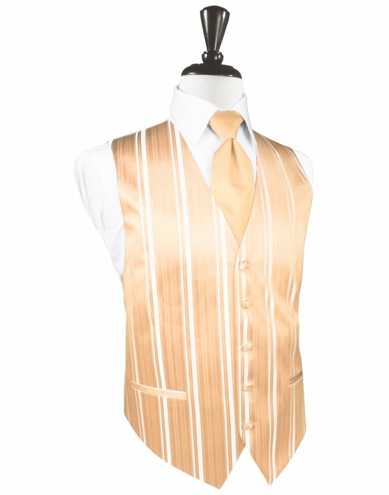 Apricot Striped Satin Vest | Rental | Tuxedo Vest