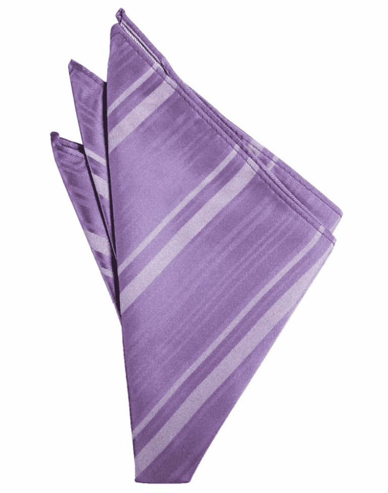 Wisteria Striped Satin Pocket Square | Rent or Buy