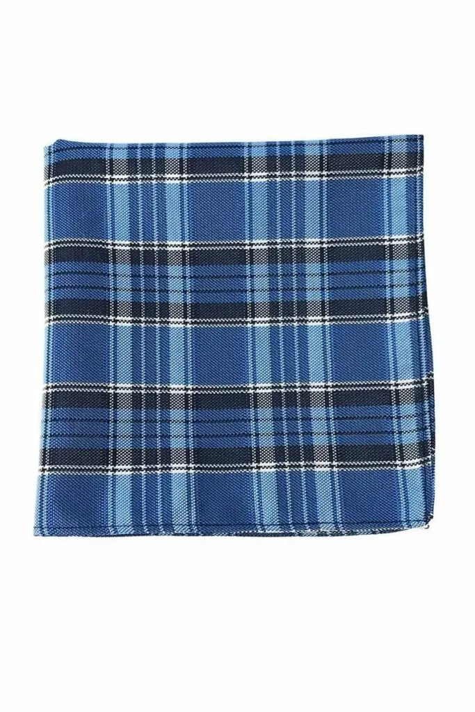 Blue Madison Plaid Pocket Square | National Tuxedo Rentals