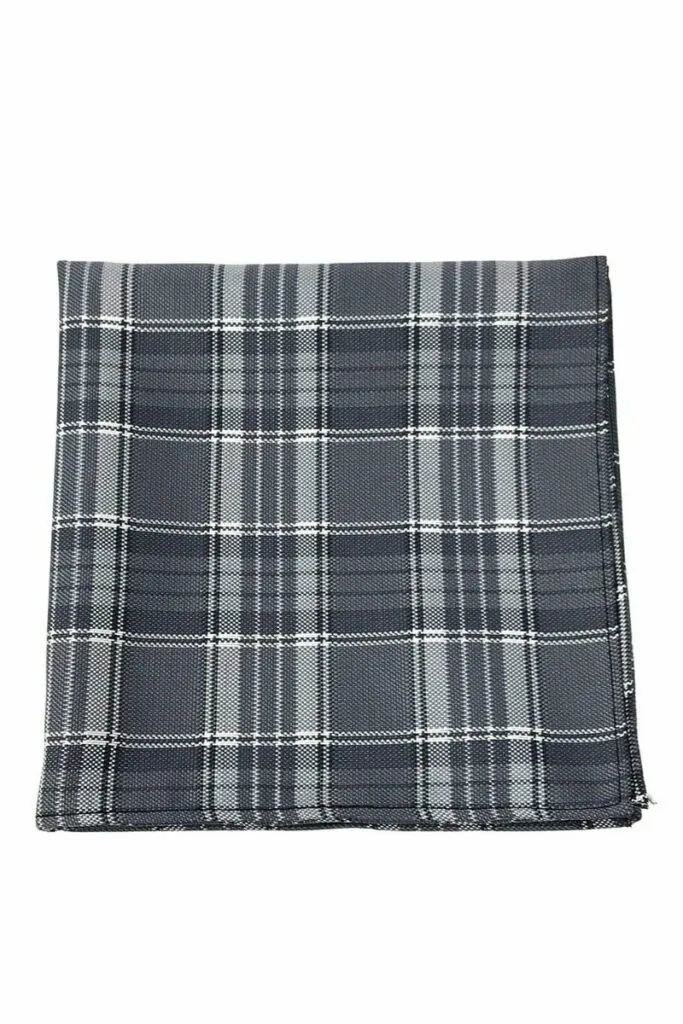 Grey Madison Plaid Pocket Square | National Tuxedo Rentals